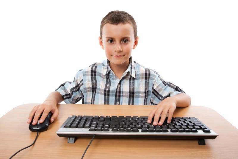 Child on computer stock image. Image of mouse, surf, intense - 2168505