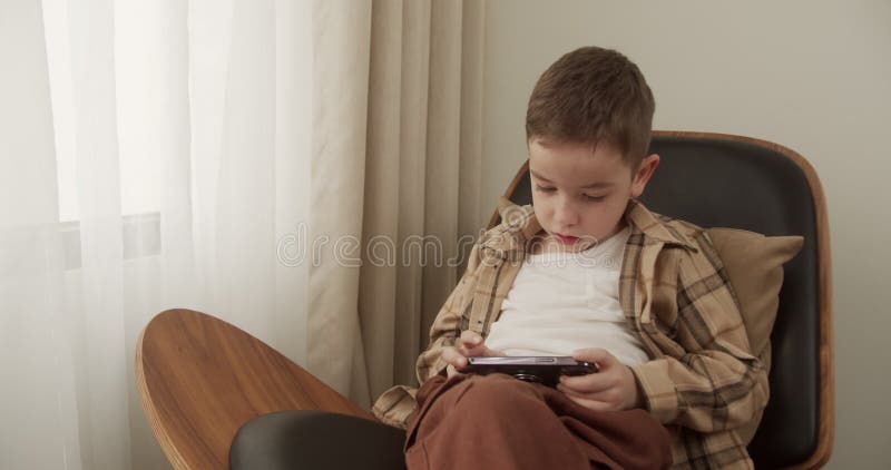 Kid Using Smartphone, Child Browsing the Internet, Talking on Smart ...