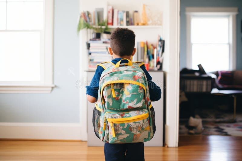 Kid Wearing a Backpack Browsing through Backtoschool Outfits Stock ...