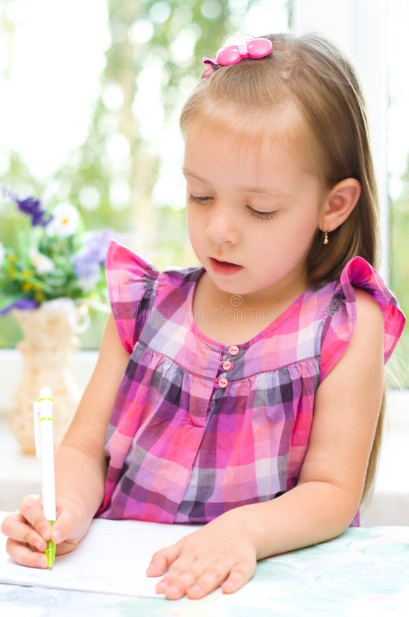 Kid writing stock photo. Image of learn, elementary, pencil - 35454718