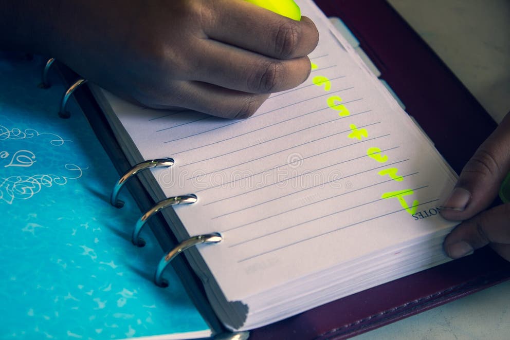 Kid Writing Numbers in a Notepad with a Marker Stock Photo - Image of ...