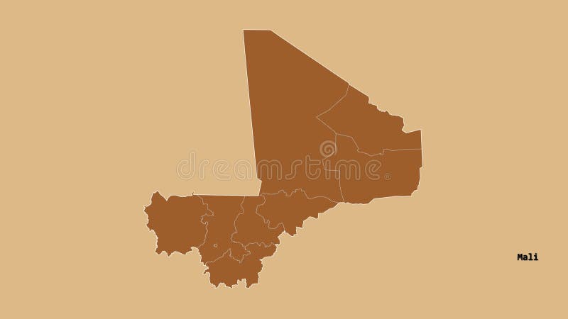 Kidal Mali Region Map Outline Animation Stock Video - Video of country ...
