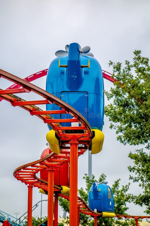 Kiddie Helicopter Amusement Ride at the Park Stock Image - Image of ...