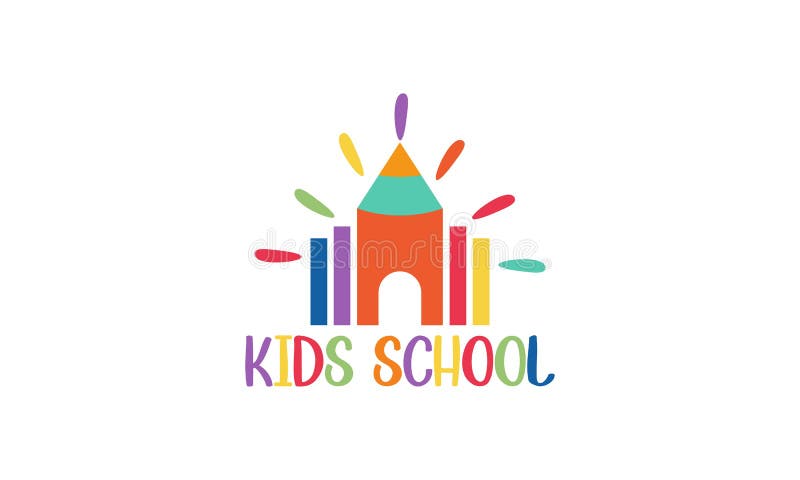 Kiddie School Elementary Colour Full Vector Logo Design Illustration ...