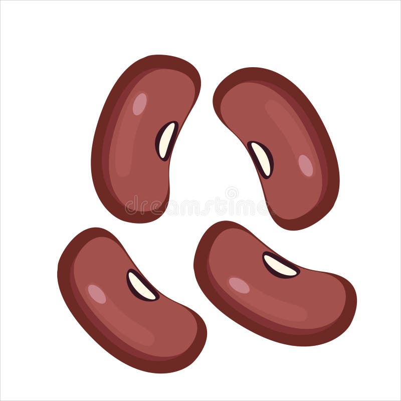 Kidney Beans Cartoon Character with Sad Expression Stock Vector ...