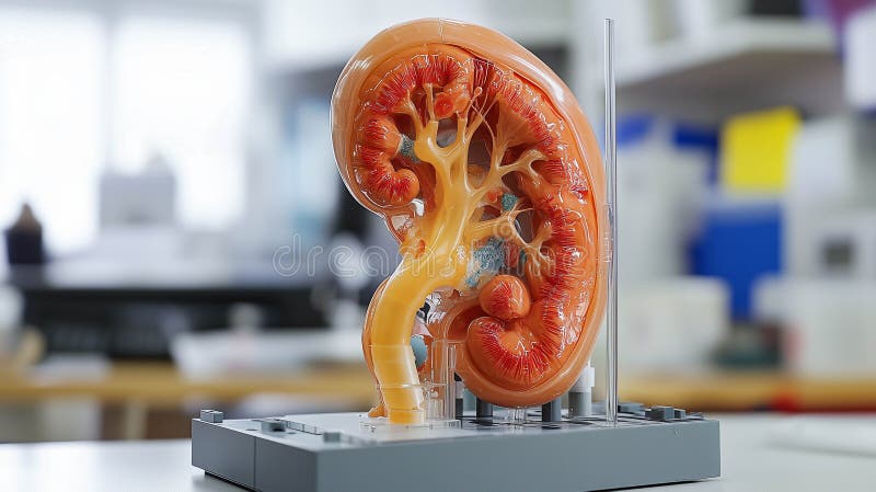 Kidney Human Model in Laboratory Stock Illustration - Illustration of ...