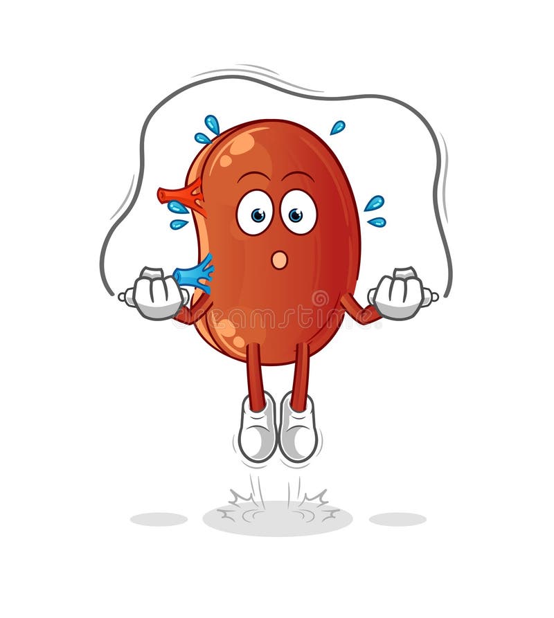 Kidney Jump Rope Exercise. Character Vector Stock Vector - Illustration ...