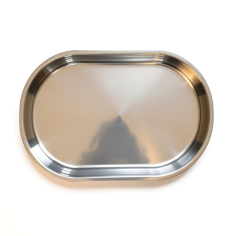 A Kidney Shaped Stainless Steel Surgical Tray Placed on a White Surface ...