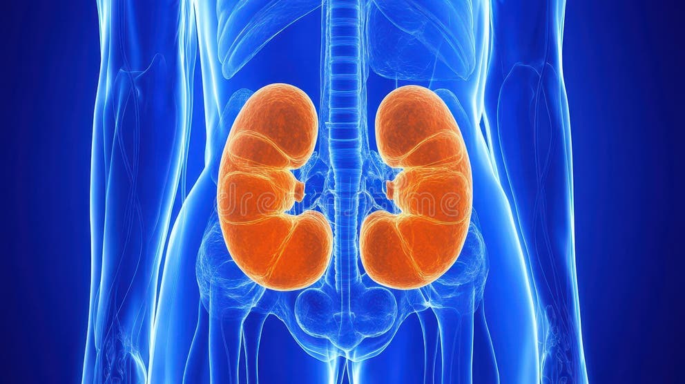 Kidneys Illustration: Anatomy and Urinary System Visualization Stock ...