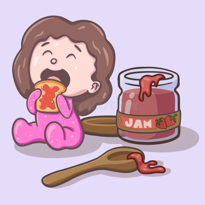 Kid Eating Jam Stock Illustrations – 129 Kid Eating Jam Stock ...