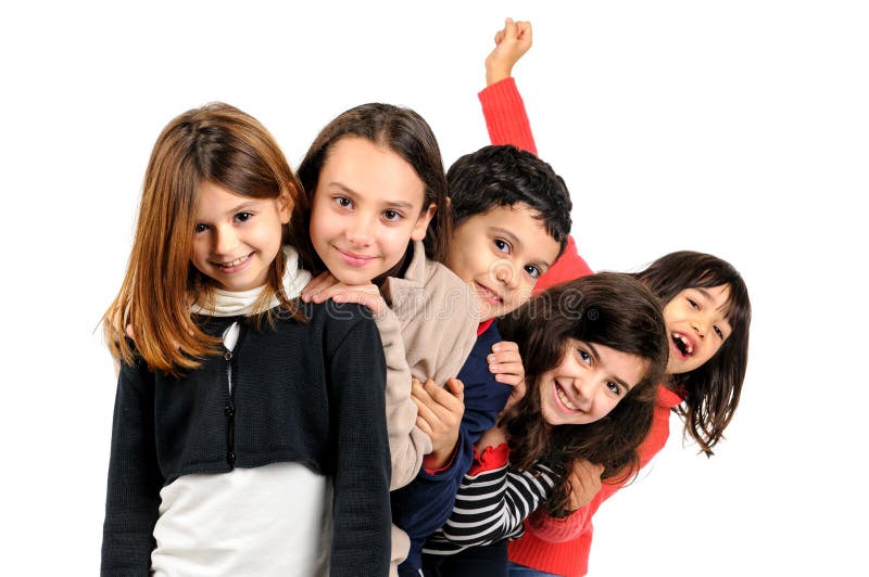 Happy Kids Working As a Team Stock Photo - Image of cute, children ...