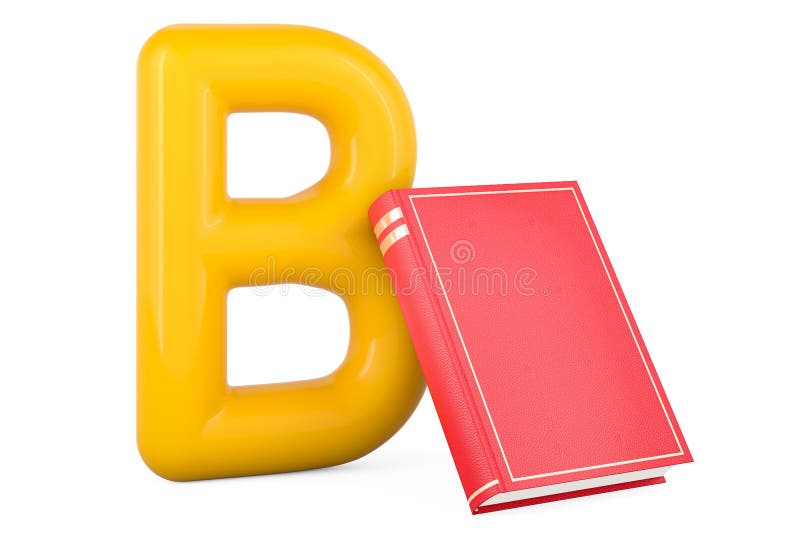 Kids ABC, Letter B with Book. 3D Rendering Stock Illustration ...