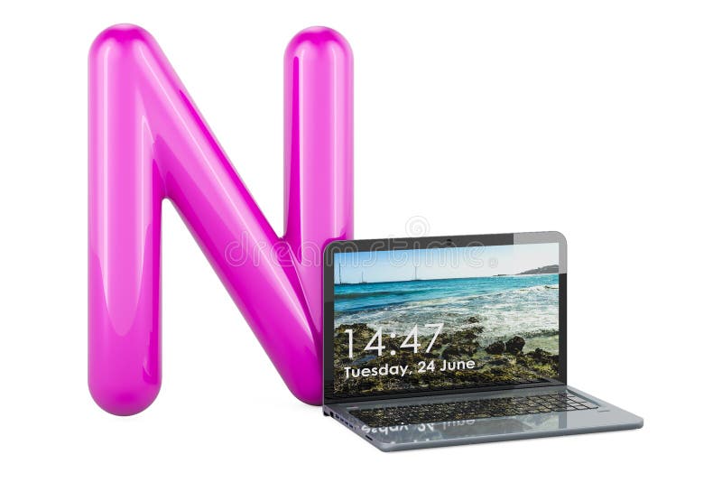 Kids ABC, Letter N with Notebook. 3D Rendering Stock Illustration ...