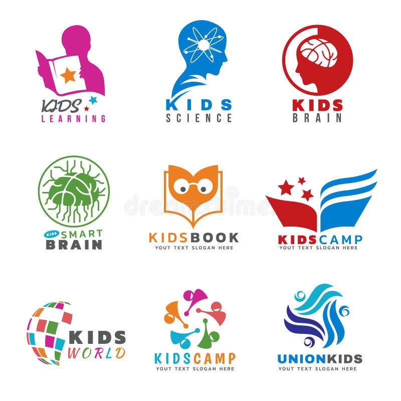 Kids Learning Logo Child Learn Logo Design Kid Education Icon Vector