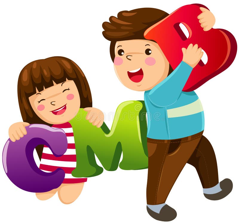 Cartoon Kids with RSTUV Letters Stock Vector - Illustration of rstuv ...