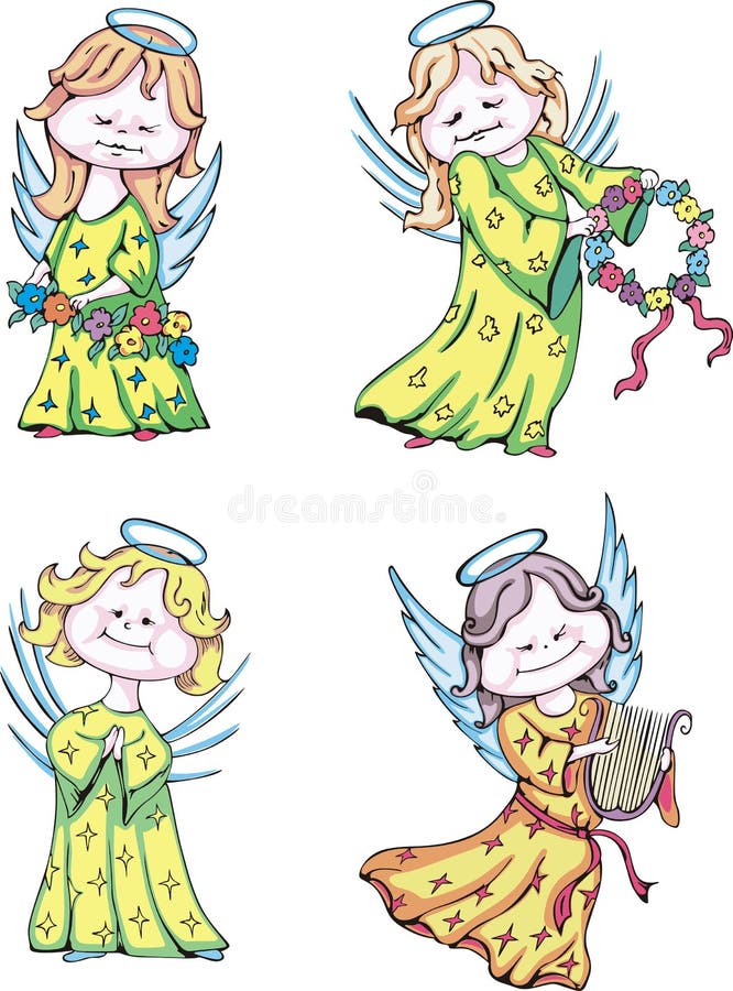 Kids angels stock vector. Illustration of vector, fairy - 26028601