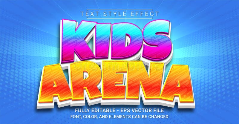 Kids Arena Text Style Effect. Editable Graphic Text Template Stock ...