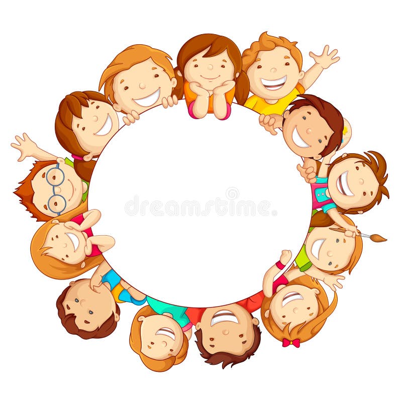 Kids circle stock vector. Illustration of happiness, child - 26824430
