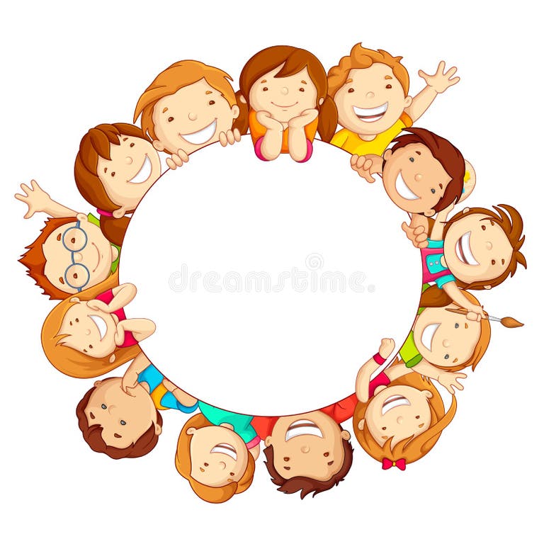 Kids around Circle stock vector. Illustration of cheerful - 29376573