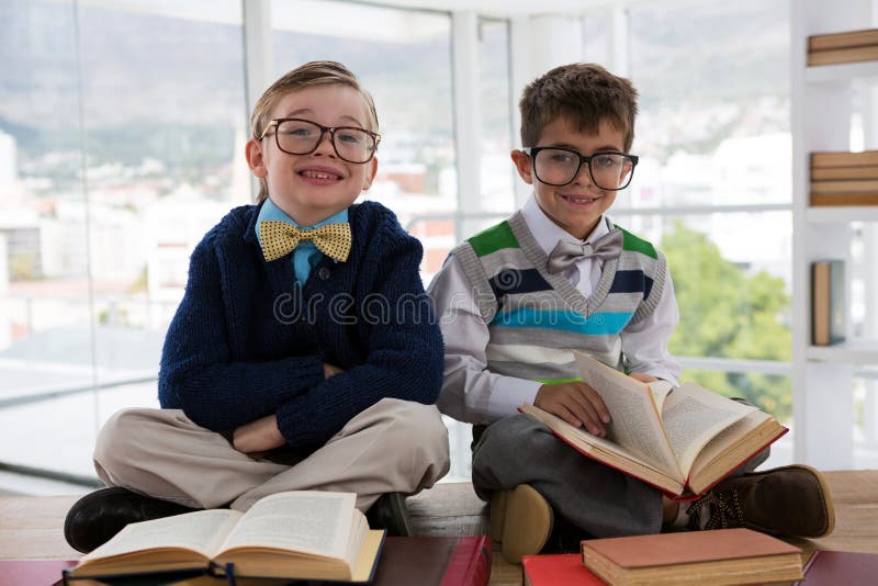 Kids As Business Executive Sitting on a Table Stock Photo - Image of ...