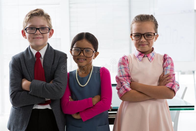 Kids As Business Executive Smiling while Standing in the Office Stock ...