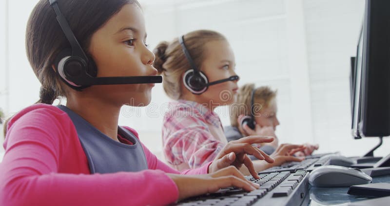 Kids As Executives Typing on Laptop 4K 4k Stock Footage - Video of play ...