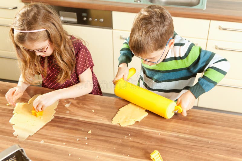 Kids are baking stock photo. Image of preparations, goods - 46383534