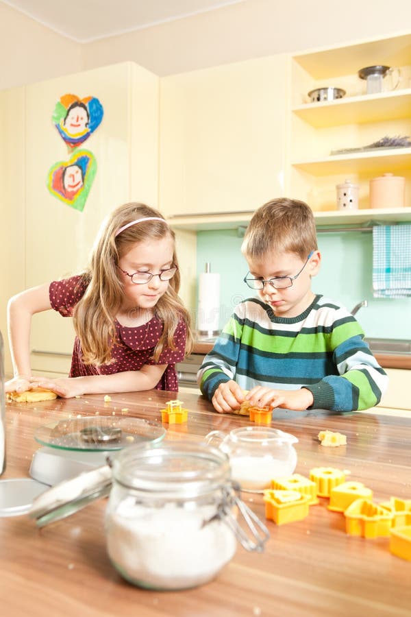 Kids are baking stock image. Image of cookie, rollers - 46386819