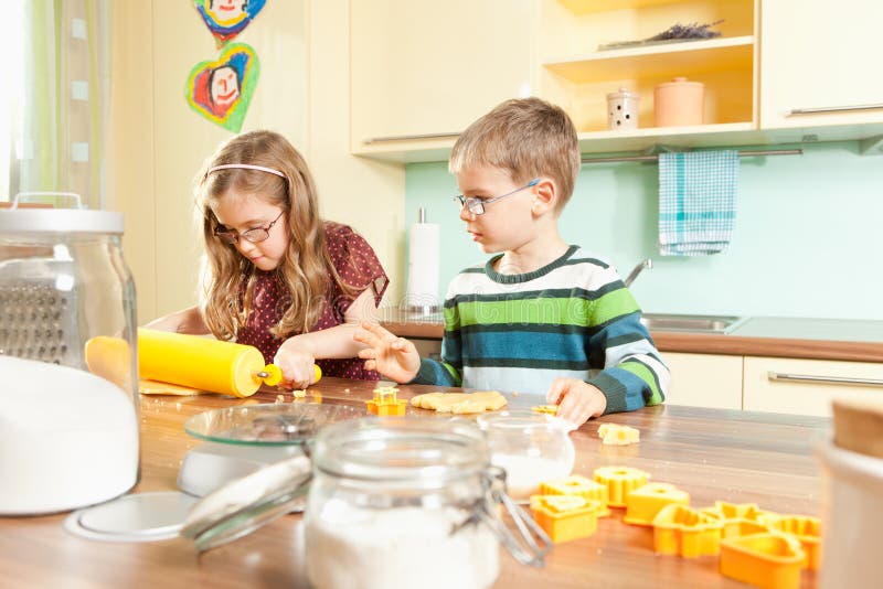 Kids are baking stock photo. Image of childhood, dough - 46386840
