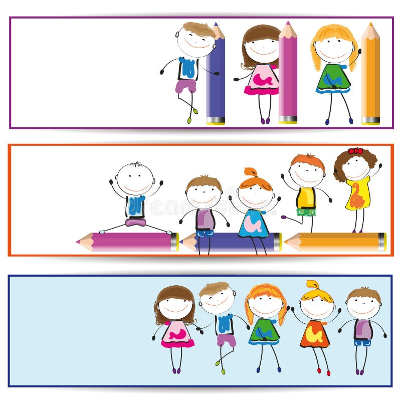 Kids banner stock vector. Illustration of healthy, kids - 25463117