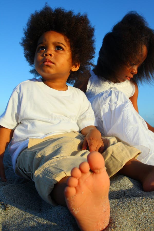 Kids on the Beach stock photo. Image of toddler, background - 5123948