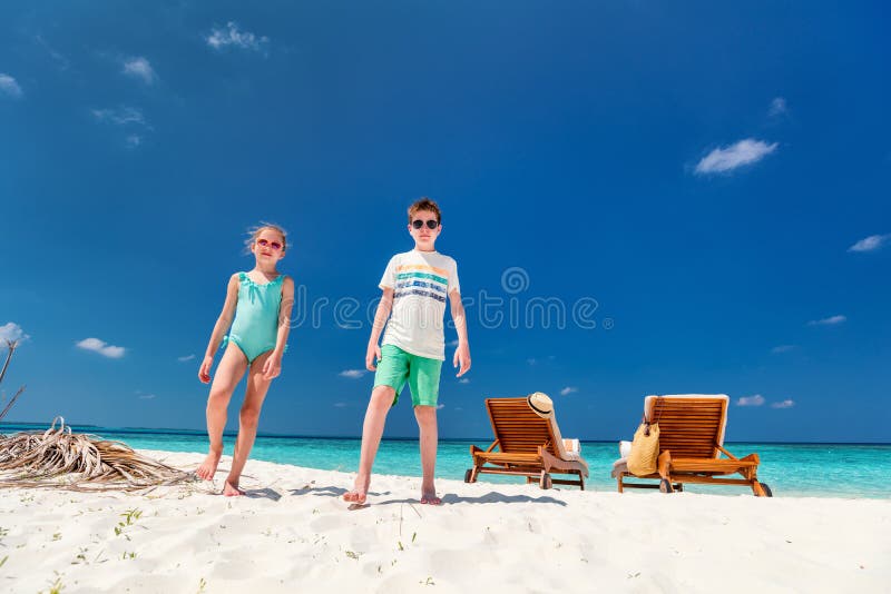 Kids at beach stock image. Image of beach, enjoying - 109154841