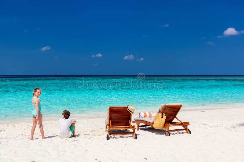 Kids at beach stock photo. Image of childhood, beach - 109154850