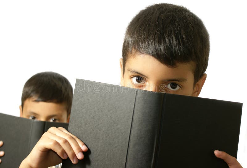 Kids behind books stock image. Image of backpacks, children - 35154857
