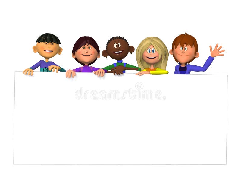 Kids with a black sign stock illustration. Illustration of african ...