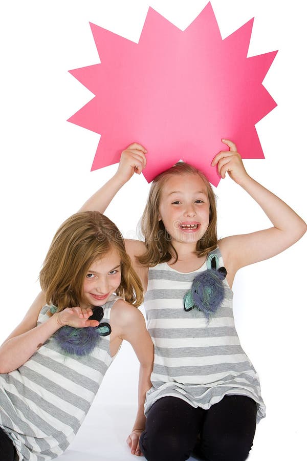 Kids with a Blank Message Sign Stock Image - Image of children, playing ...