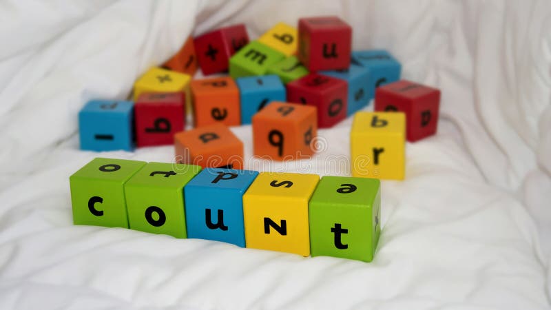 Kids blocks count stock photo. Image of writing, read - 61826348