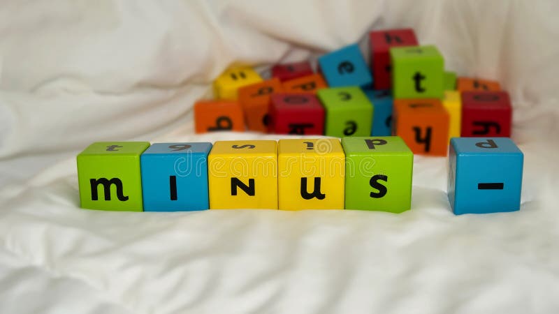 Kids blocks minus stock image. Image of color, alphabet - 61826329