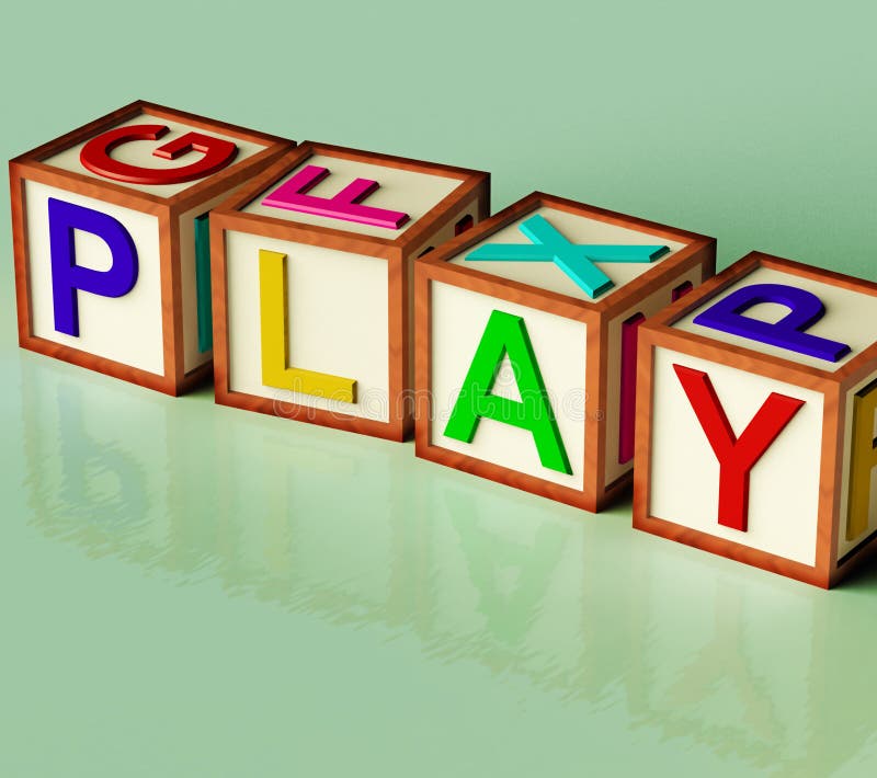 Kids Blocks Spelling Play As Symbol for Fun Stock Illustration ...
