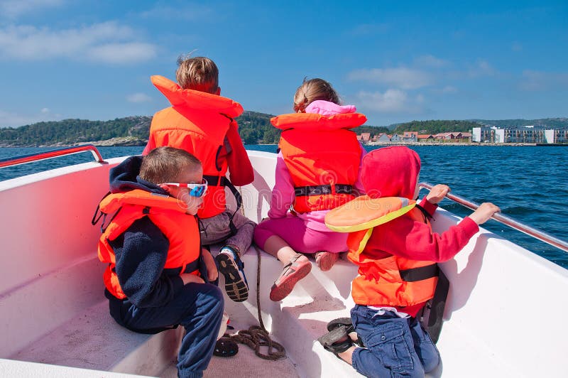 Kids Waiting for To the Ride in a Boat Stock Image - Image of sail ...