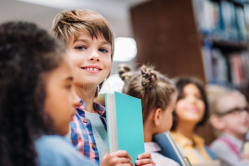 Adorable Little Kids with Books Stock Photo - Image of scholars ...