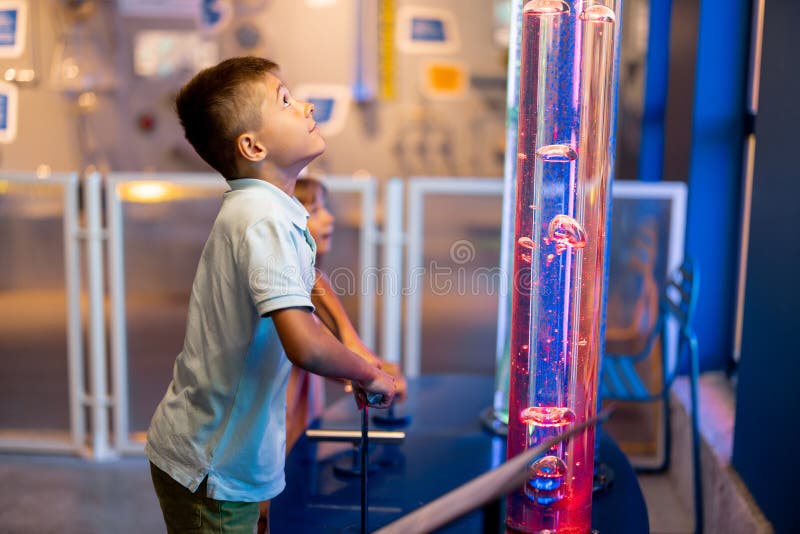 Kids Boy Playing in Science Museum Stock Image - Image of physics, play ...