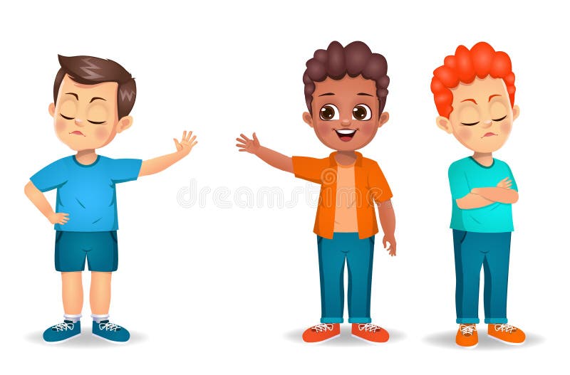 Kids Boys Angry with Each Other Vector Stock Vector - Illustration of ...