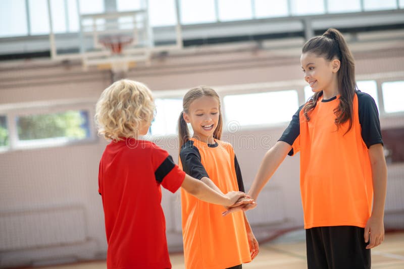 Kids in Bright Sportswear Feeling Good Together Stock Photo - Image of ...