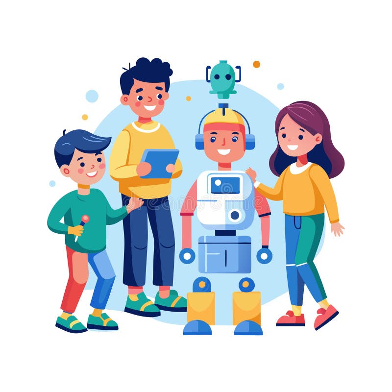 Kids Building Robot: STEM Education, Future Technology, and Engineering Design Project Stock ...