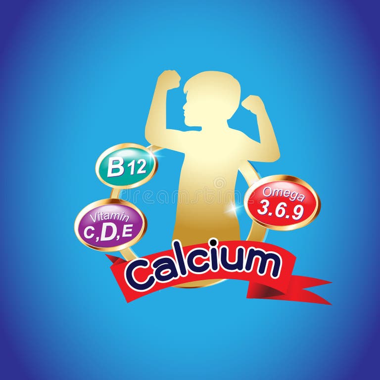 Kids Calcium Vitamin Vector Stock Illustrations – 272 Kids Calcium ...