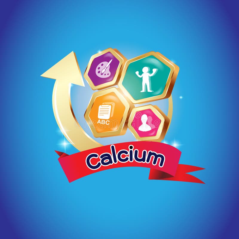 Kids Calcium and Vitamin Vector Stock Vector - Illustration of ...