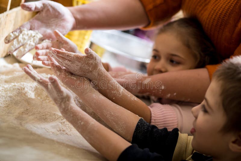 Having Fun with Making Bread Stock Photo - Image of child, food: 137919614