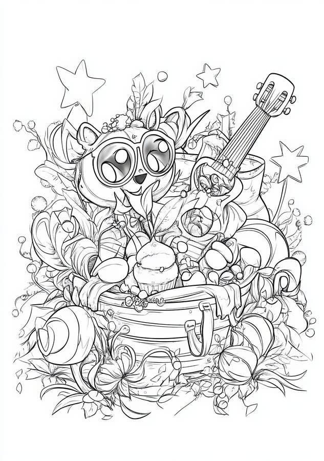 Kids Can Color these Objects. the Design Comes in Black and White and ...