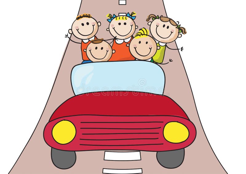 Kids car stock vector. Illustration of happy, funny, driving - 46689774